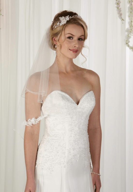 Crystal Drop Lace Veil – Perfection Bridal Maidstone