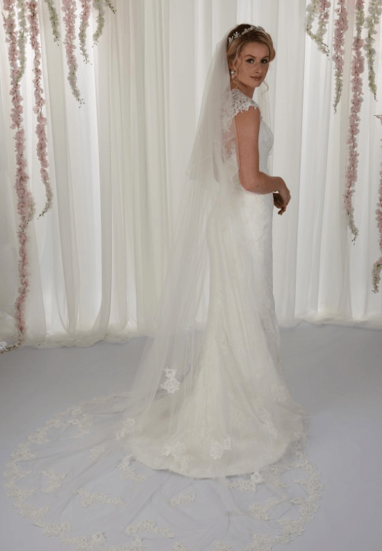 Floral Lace Train Veil – Perfection Bridal Maidstone