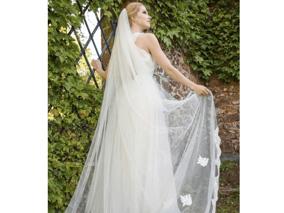 Lunaria – Lace Edge Train Length Veil – Perfection Bridal Maidstone